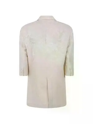 UMA WANG Damask-pattern Linen Jacket - Neutrals