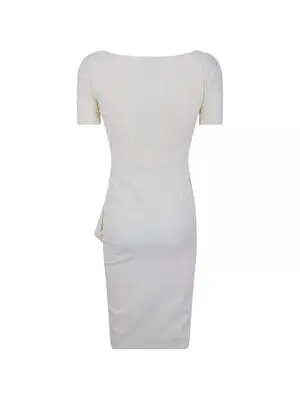 Chiara Boni La Petite Robe Ruched Wrap-design Midi Dress - Neutrals