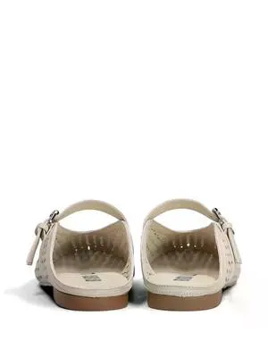 BIBI LOU Maia Laser-cut Buckle-strap Mules - Neutrals
