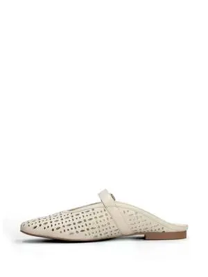 BIBI LOU Maia Laser-cut Buckle-strap Mules - Neutrals