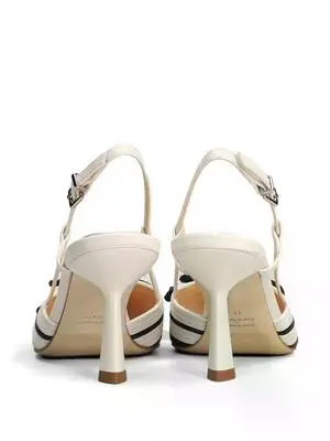CHANTAL Striped Bow-detail Slingback Pumps