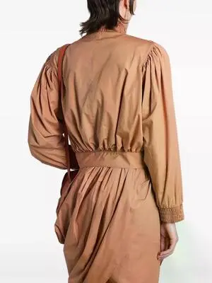 Chloé Belted Puff-sleeve Jacket - Brown
