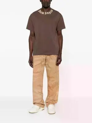 Palm Angels Logo-print T-shirt - Brown