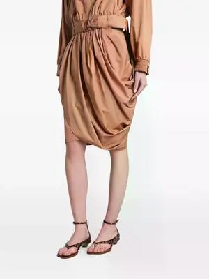Chloé Draped Asymmetric Mini Skirt - Brown
