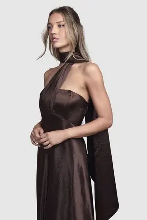 Coast Satin Scarf Detail Maxi Dress