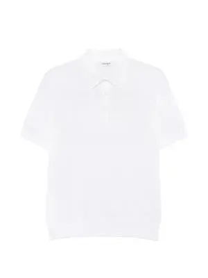 KANGRA Ribbed-knit Polo Shirt - White