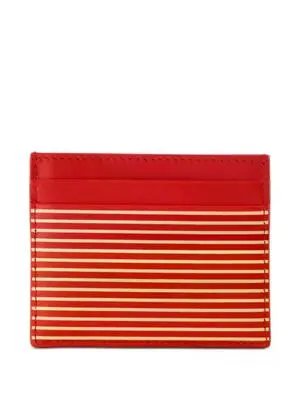 Valentino Garavani Vlogo Signature Cardholder In Rainy Calfskin With Striped Print - Red