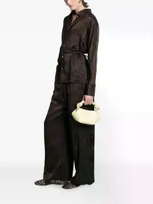 GANNI Jacquard-pattern Belted Shirt