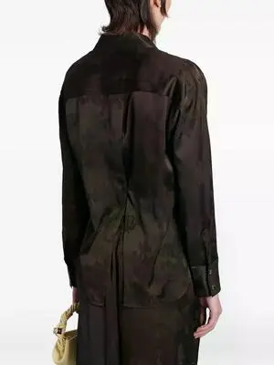 GANNI Jacquard-pattern Belted Shirt