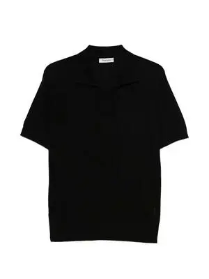 KANGRA Ribbed-knit Polo-collar T-shirt