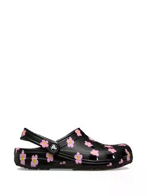 CROCS Floral-print Slip-ons - Black
