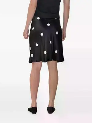 HAI Lucia Polka-dot Satin Midi Skirt