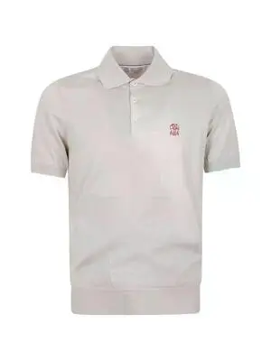Brunello Cucinelli Embroidered Polos For Men