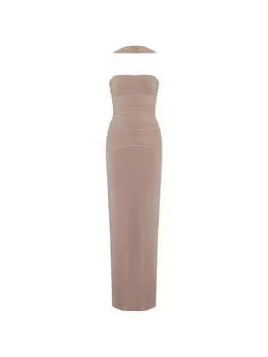 MAYGEL CORONEL Catedral Ruched Cut-out Beach Dress - Neutrals