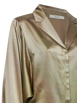 Co Silk Lapel-collar Shirt