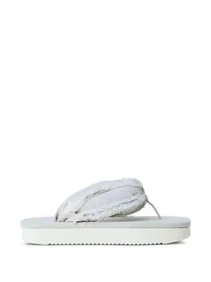 Rick Owens Frayed Denim Sandals - Neutrals