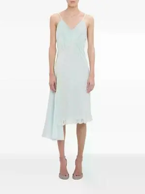 Victoria Beckham Crushed Cami Asymmetric Midi Dress - Blue