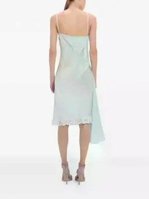 Victoria Beckham Crushed Cami Asymmetric Midi Dress - Blue