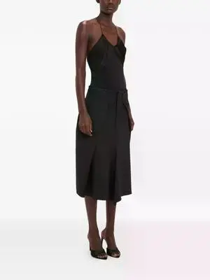 Victoria Beckham Tailored Pleated Midi Skirt - Black
