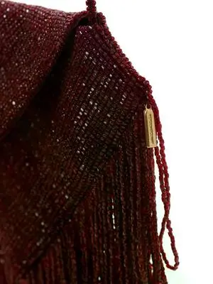 Victoria Beckham Manhattan Beaded Clutch Bag - Red