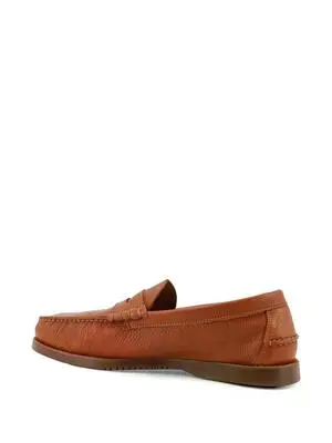 Paraboot Embossed Stitch Loafers - Brown