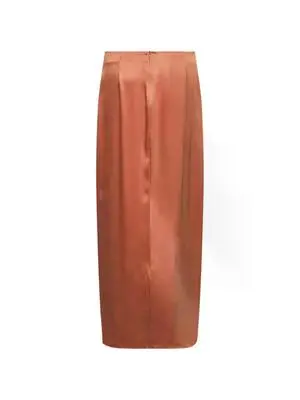Giorgio Armani Pleated Wrap-front Skirt - Brown