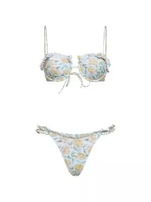 BIKINI LOVERS Lovers Sea Floral-print Bikini - Neutrals