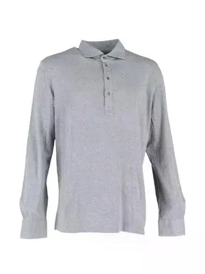 Brunello Cucinelli Mélange-effect Long-sleeve Polo Shirt