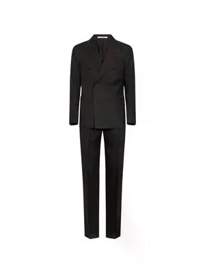 Tagliatore Double-breasted Virgin-wool Suit - Brown
