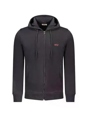 RIFLE Logo-print Zip-up Hoodie - Grey