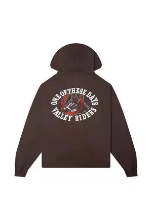 ONE OF THESE DAYS Valley Riders Zip-up Hoodie - Brown