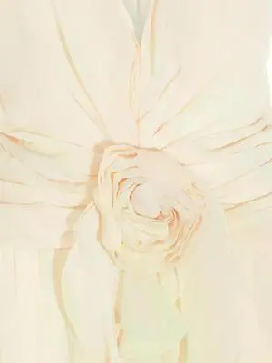Blumarine Floral-appliqué Maxi Dress - Neutrals