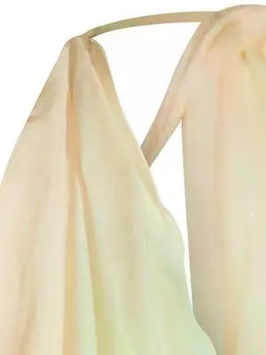 Blumarine Floral-appliqué Maxi Dress - Neutrals