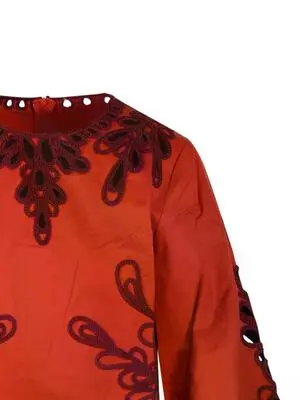 Antik Batik Deva Cut-out Embroidered Top - Orange