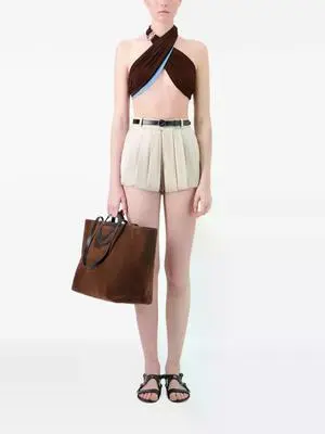 Coperni Pleated Wool Shorts - Neutrals