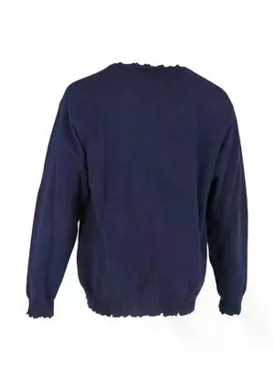 Balenciaga Logo-embroidered Pullover Sweater - Blue