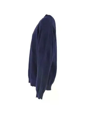 Balenciaga Logo-embroidered Pullover Sweater - Blue