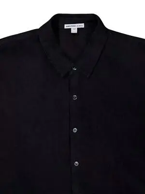 JAMES PERSE Long-sleeved Linen Shirt - Black