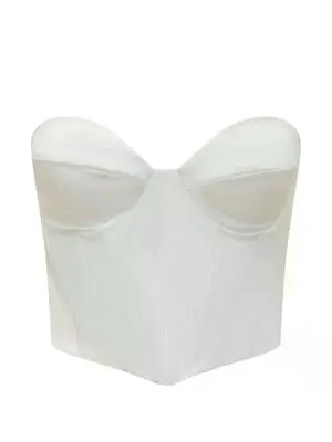 ACTUALEE Strapless Boned Bustier Top - White