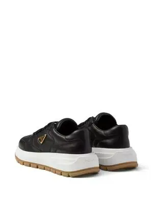 Prada Prax 01 Leather Sneakers - Black