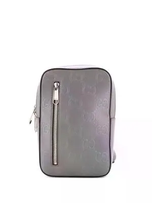 Gucci Sling Gg Embossed Perforated Leather Backpack