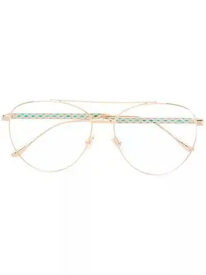 JIMMY CHOO Aviator Frame Glasses - Gold