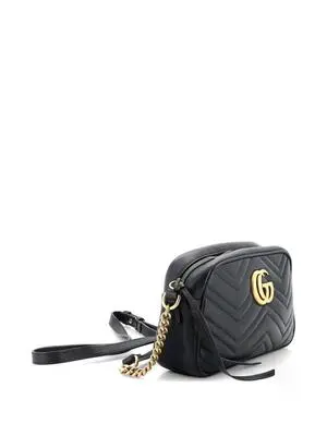 Gucci Gg Marmont Small Crossbody Bag Matelasse Leather - Black