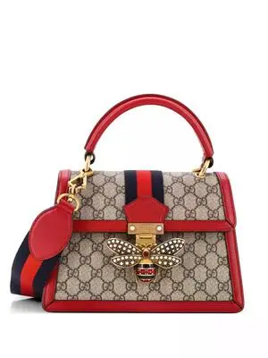 Gucci Queen Margaret Gg Coated Canvas Top Handle Satchel - Brown