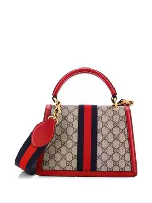 Gucci Queen Margaret Gg Coated Canvas Top Handle Satchel - Brown