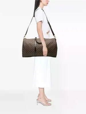 LOUIS VUITTON 2009 Damier Ebene Keepall Bandouliere 55 Travel Bag - Brown