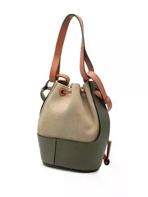 Loewe Small Canvas And Leather Balloon Bucket Bag - Brown