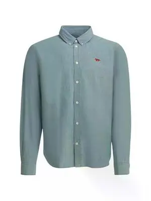 Maison Kitsuné Pocket Embroidered Shirt - Blue
