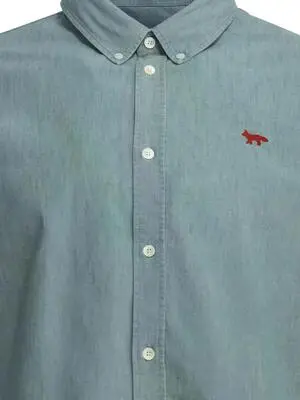 Maison Kitsuné Pocket Embroidered Shirt - Blue