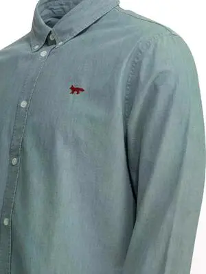 Maison Kitsuné Pocket Embroidered Shirt - Blue